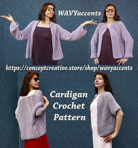 Ravelry: WAVY accents Cardigan pattern by conceptcreative.store
