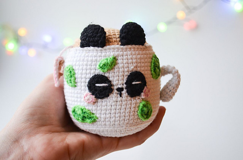 Ravelry: Cute kawaii Panda Coffee mug pattern by Alexandra Volkova