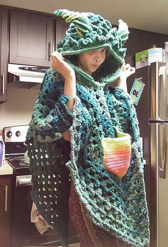 Ravelry: Oversize Dragon Hood Poncho pattern by Caitlyn W