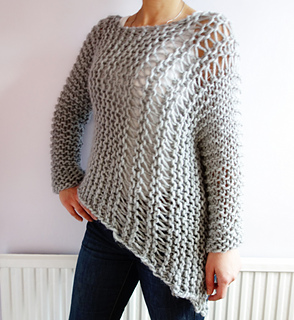 Ravelry: Funky Bulky Asymmetrical Sweater pattern by Camelia Mit