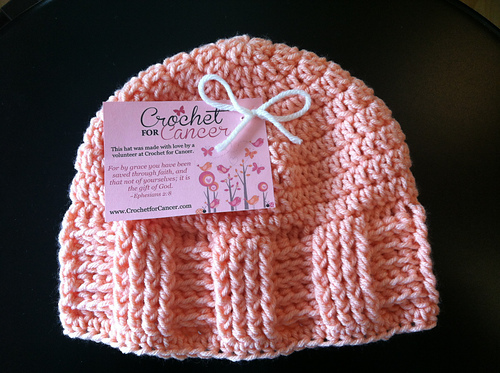 Ravelry: Crochet for Cancer's Basketweave Vertical Stripe Chemo Cap ...