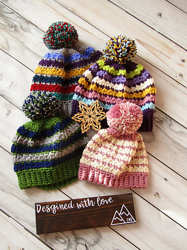 Ravelry: Striped Scrap Hats pattern by Canoe Mtn Designs