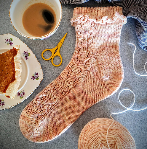Ravelry: Afternoon Tea Socks Cuff Down pattern by Carlie Perrins