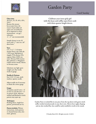 Ravelry: Garden Party pattern by Carol Sunday