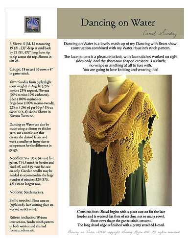 Ravelry: Dancing on Water pattern by Carol Sunday