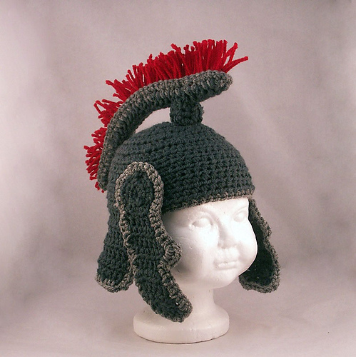Ravelry: Roman Helmet with chin guards and fringed crest pattern by ...