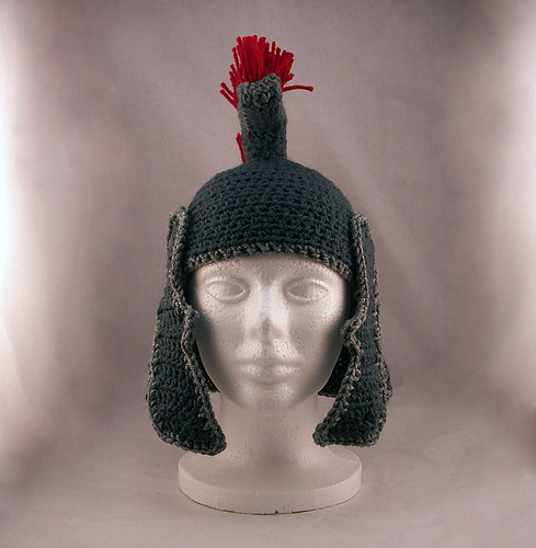 Ravelry: Roman Helmet with chin guards and fringed crest pattern by ...