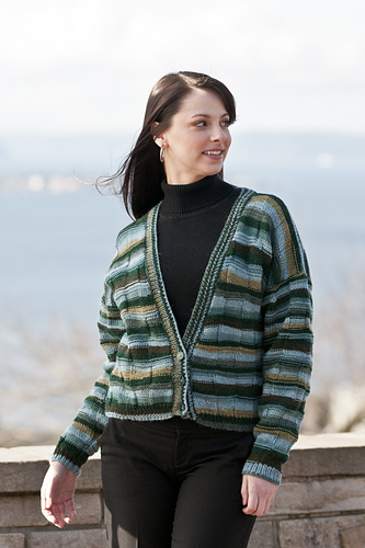 Ravelry: Cascading Stripes V-Neck Cardigan pattern by Cascade Yarns ...
