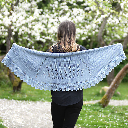 Ravelry: Textured Lace & Cables Half Circle Shawl pattern by Michael ...