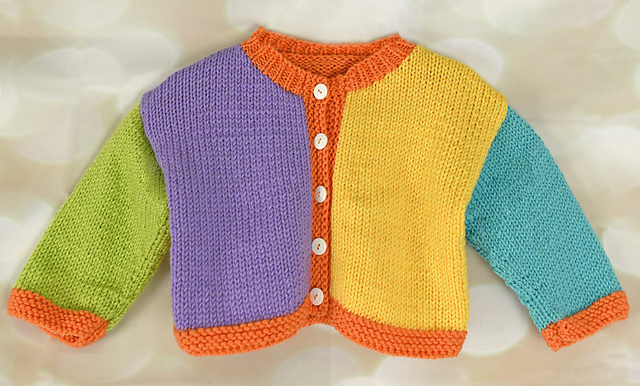 Ravelry: Color Block Baby Cardigan pattern by Joan Horton