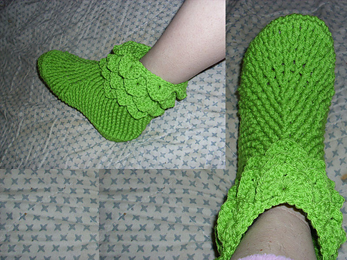 Ravelry: Lady Crochet Slippers with Crocodile Cuff pattern by Cass Dodge
