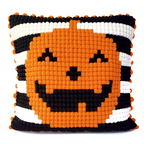 Ravelry: Striped Pumpkin Halloween Pillow pattern by Jennifer Lynn