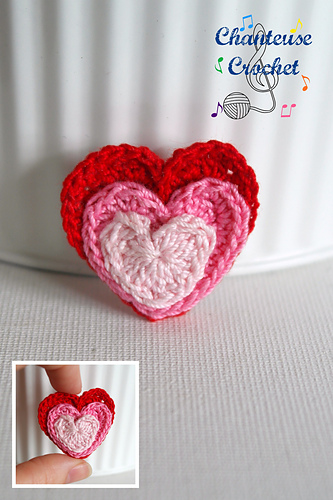 Ravelry: ChanteuseCrochet's Heart Pin