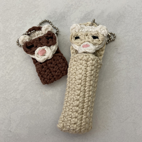 Ravelry: Fidget the Ferret Keeper Keychain pattern by Charlyn Smith