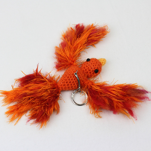 Ravelry: Ashley the Phoenix Amigurumi Keychain pattern by Charlyn Smith