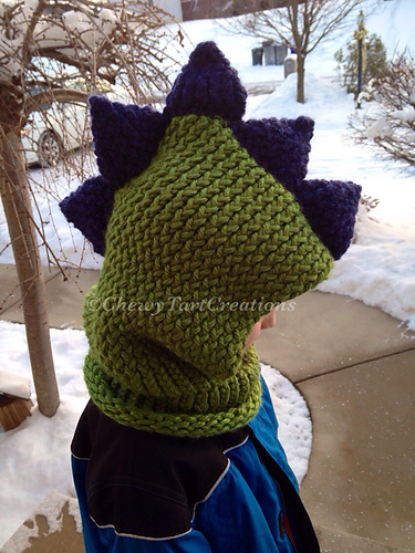 Ravelry: Dino Hooded Cowl pattern by Chewy Tart