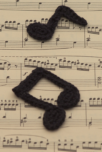 Ravelry: Three Different Music note appliques pattern by Carmen Rosemann