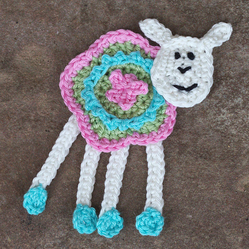 Ravelry: Colorful sheep crochet applique pattern by Carmen Rosemann