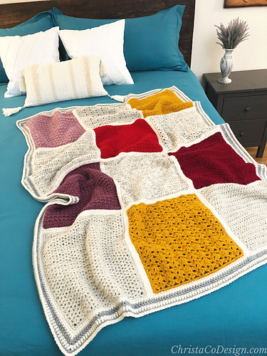 Ravelry: Modena Patchwork Blanket pattern by Crystal Marin