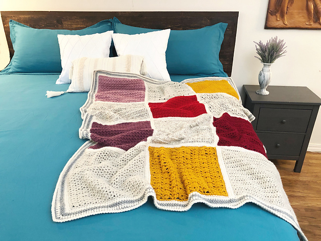 Ravelry: Modena Patchwork Blanket pattern by Crystal Marin