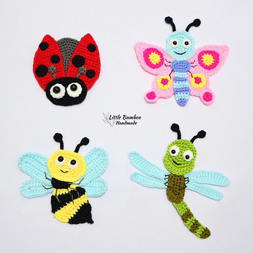 Ravelry: Garden Insect Applique Set pattern by Little Bamboo Handmade