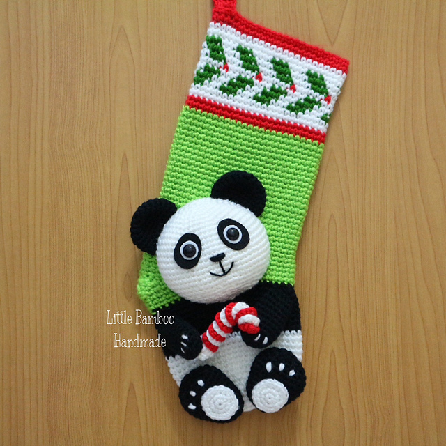 Ravelry: Panda Christmas Stocking pattern by Little Bamboo Handmade