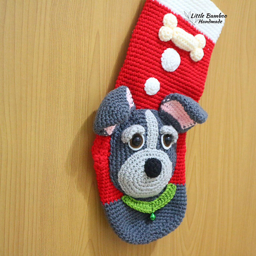 Ravelry: My Cute Dog Christmas Stocking pattern by Little Bamboo Handmade