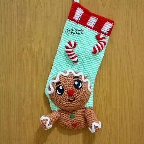 Ravelry: Gingerbread Man Christmas Stocking pattern by Little Bamboo ...