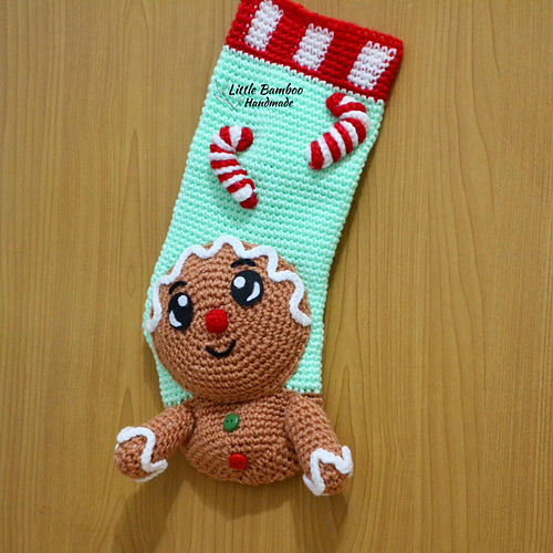 Ravelry: Gingerbread Man Christmas Stocking pattern by Little Bamboo ...