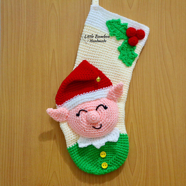Ravelry: Elf Christmas Stocking pattern by Little Bamboo Handmade