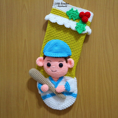 Ravelry: Baseball Player Christmas Stocking pattern by Little Bamboo ...
