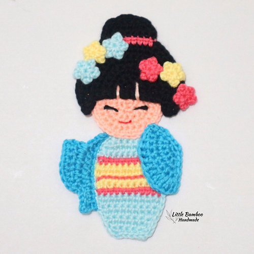 Ravelry: Kokeshi Japanese Doll Applique pattern by Little Bamboo Handmade