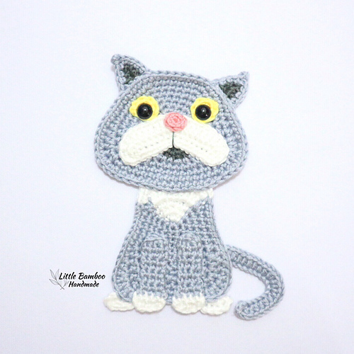 Ravelry: Persian Cat Applique pattern by Little Bamboo Handmade