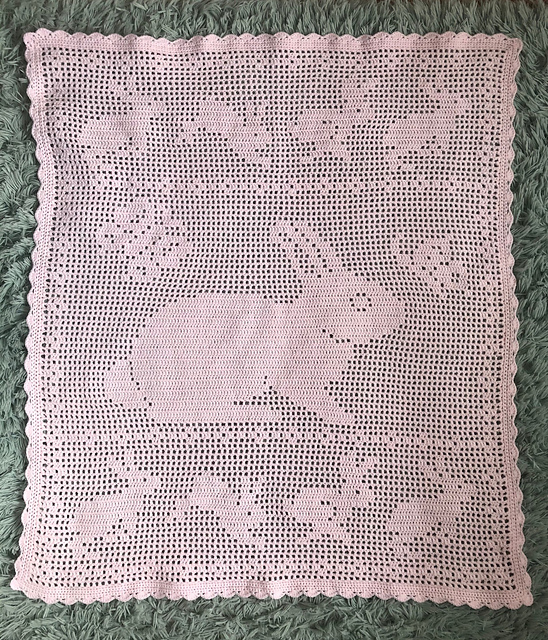 Ravelry: Bunny Baby Blanket Filet Graph pattern by Claire Musson