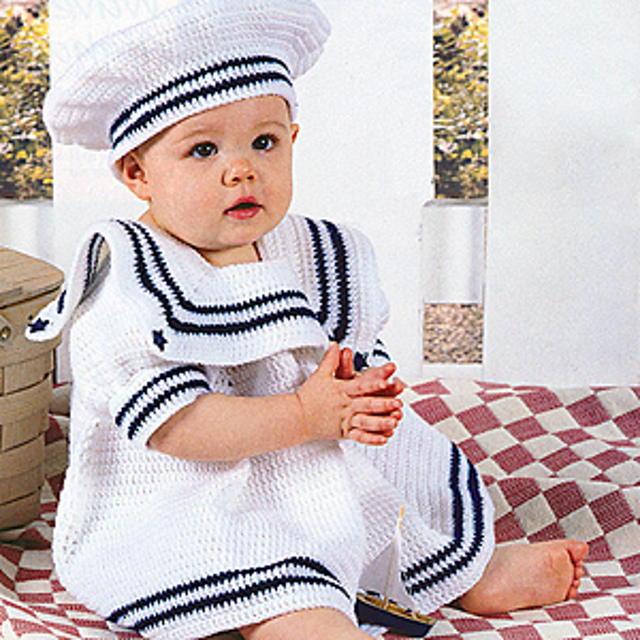 Ravelry: Li'l Sailor Dress Set pattern by Sandra Abbate