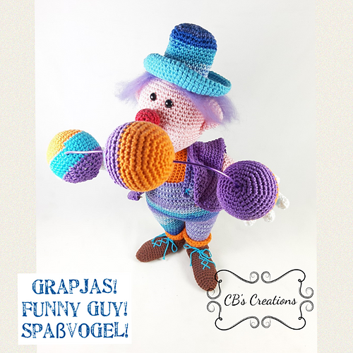Ravelry: Funny Guy Grapjas Clown pattern by CB's Creations