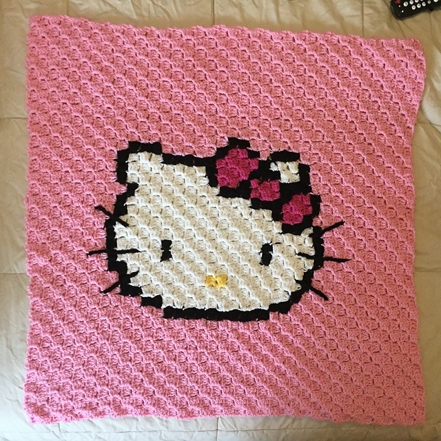 Ravelry: ColoradoMom's C2C Hello Kitty Blanket