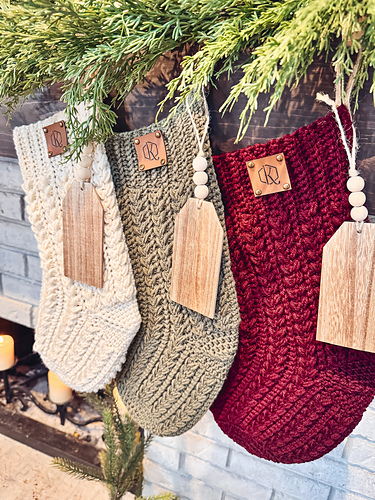 Ravelry: Festive Wheat Stitch™ Stocking pattern by Briana K Designs