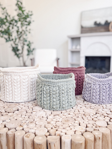Ravelry: Wheat Stitch™ Nesting Baskets pattern by Briana K Designs