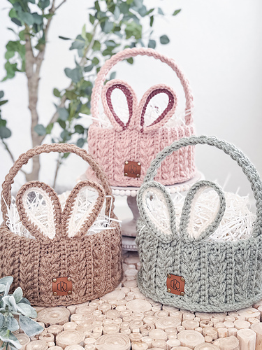 Ravelry: Wheat Stitch™ Easter Bunny Basket pattern by Briana K Designs