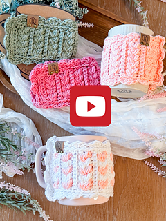 Ravelry: Wheat Stitch™ Scalloped Mug Cozy pattern by Briana K Designs