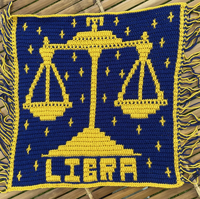Ravelry: Libra Zodiac Overlay Mosaic Crochet pattern by Tilly Douglas