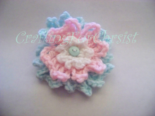 Ravelry: B’s 3 Tiered Cute as a Button Flower pattern by Crafting ...