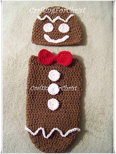 Ravelry: B’s Gingerbread Man Hat and Cocoon: pattern by Crafting ...