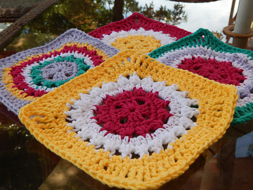 Ravelry: Fun In The Sun Granny Square Coaster Mat pattern by Kate Wagstaff