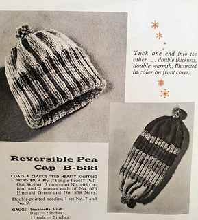 Ravelry: Reversible Pea Cap B-538 pattern by Coats & Clark