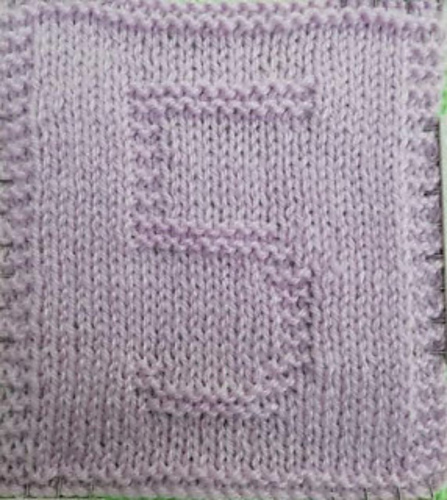 Ravelry: number 5 knitted square pattern by Sammy Bristow