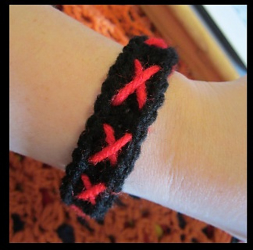 Ravelry: Goth/Emo Bracelet Variation pattern by Starling