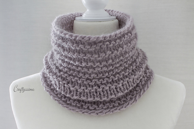Ravelry: 1 Skein Garter Stripes Cowl | Circular Knitting pattern by ...