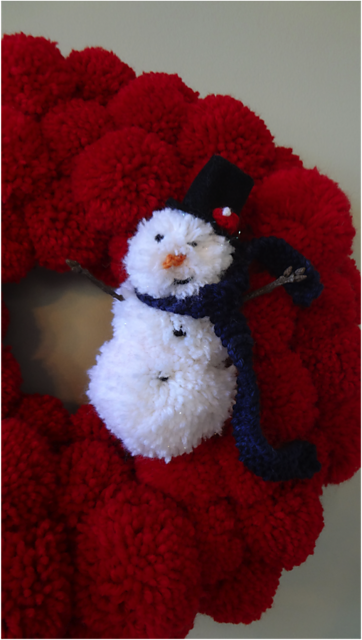 Ravelry: Cravitz's Pom Pom Wreath with Snowman